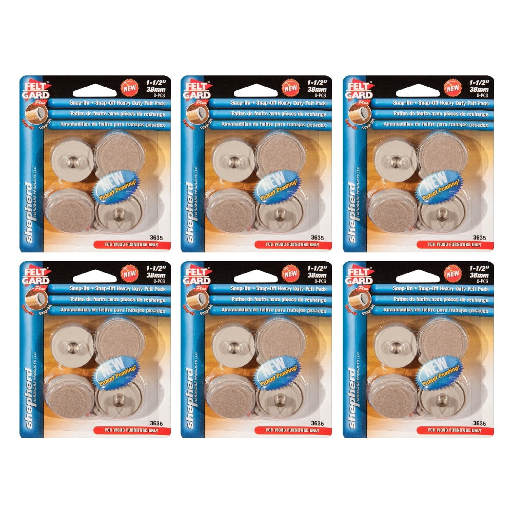 Shepherd Hardware Snap-on Snap-off Furniture Pads Felt 1.5 in Heavy ...