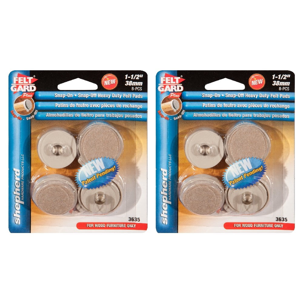 Shepherd Hardware Snap-on Snap-off Furniture Pads Felt Gard 1.5 in ...