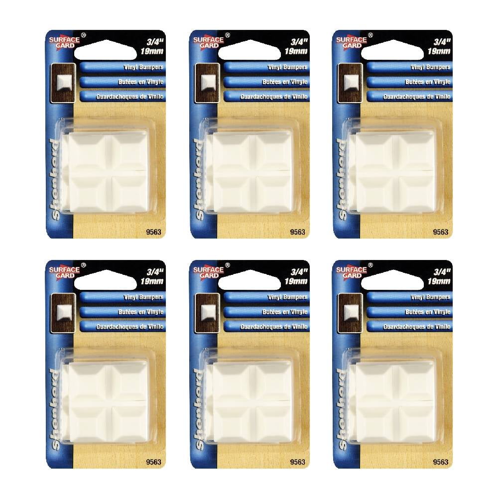 Shepherd Hardware Vinyl Bumpers Adhesive 3/4 in Square 12 Count White ...