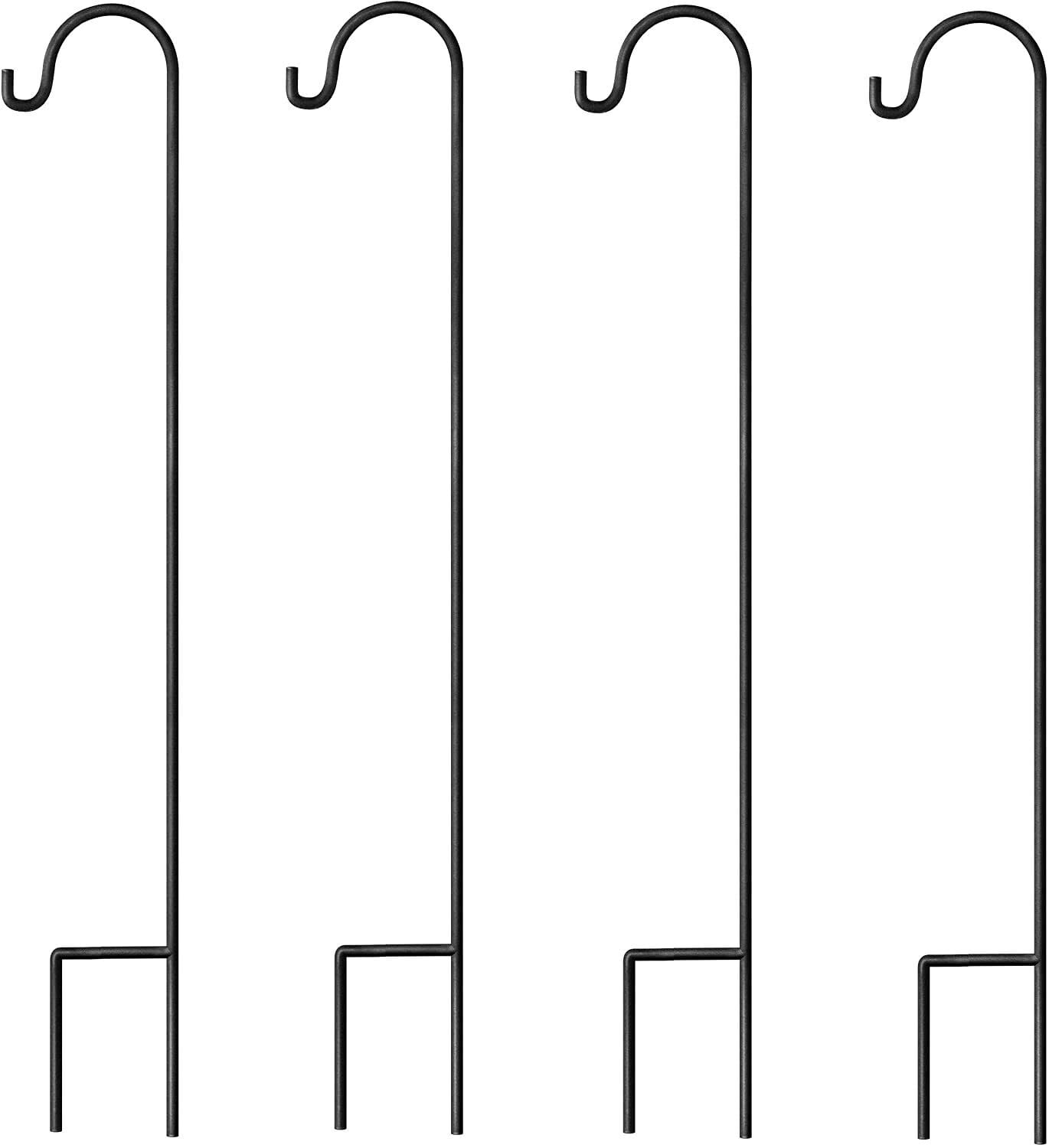 35 inch Iron Double Shepherd Hooks, Rust Resistant Garden Stake, Bird ...