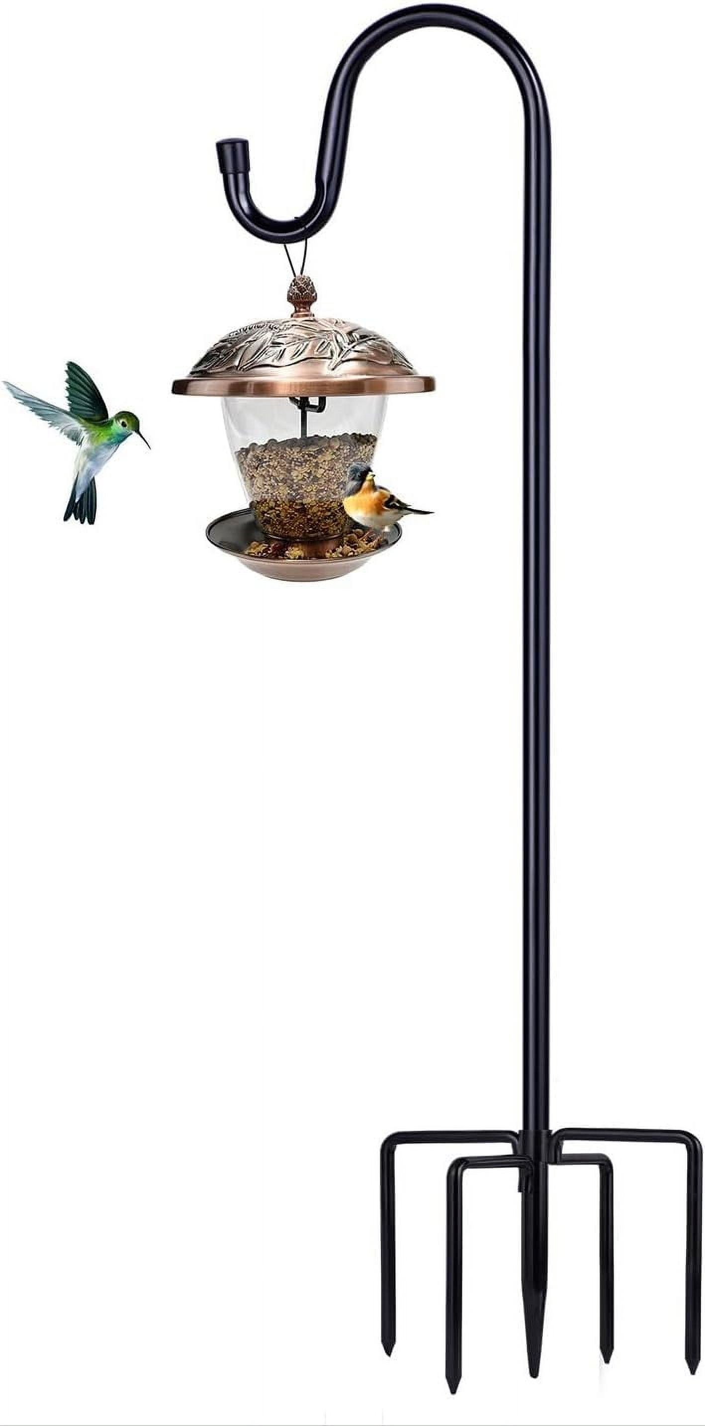 Shepherd Hooks for Outdoor, 1 Pack 62 Inch Bird Feeder Pole with 5 ...