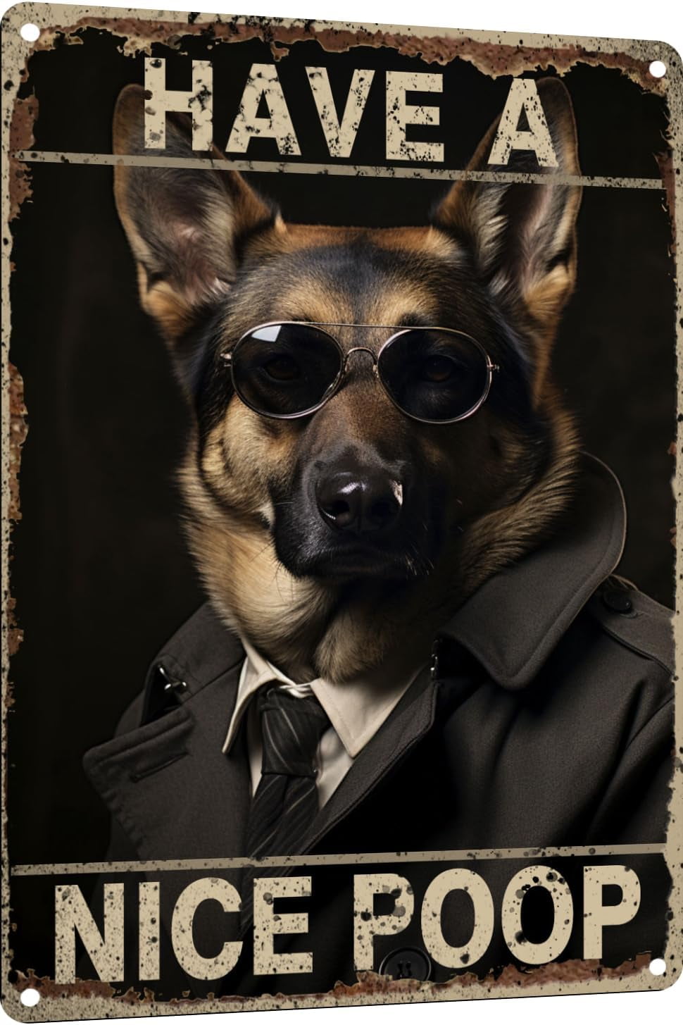 Shepherd Have a Nice Poop Bathroom Funny Novelty Metal Sign Retro Wall ...