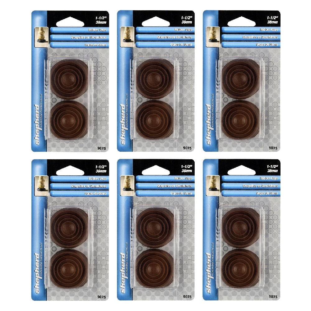 Shepherd Rubber Leg Cups Furniture Casters Protectors Round Brown 4 ...