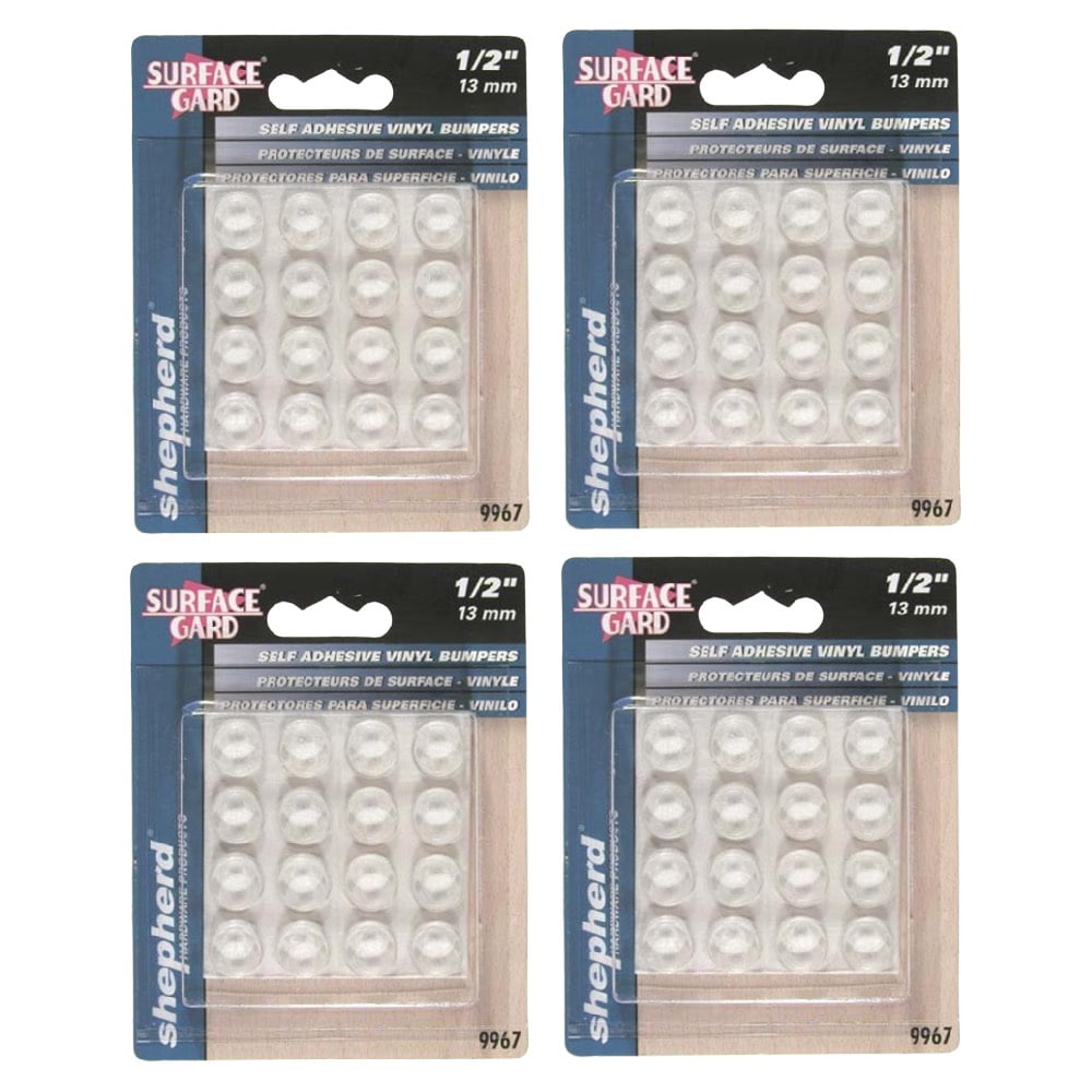 Shepherd Surface Gard Bumper Pads 1/2 in Vinyl Round Adhesive 16 Count ...