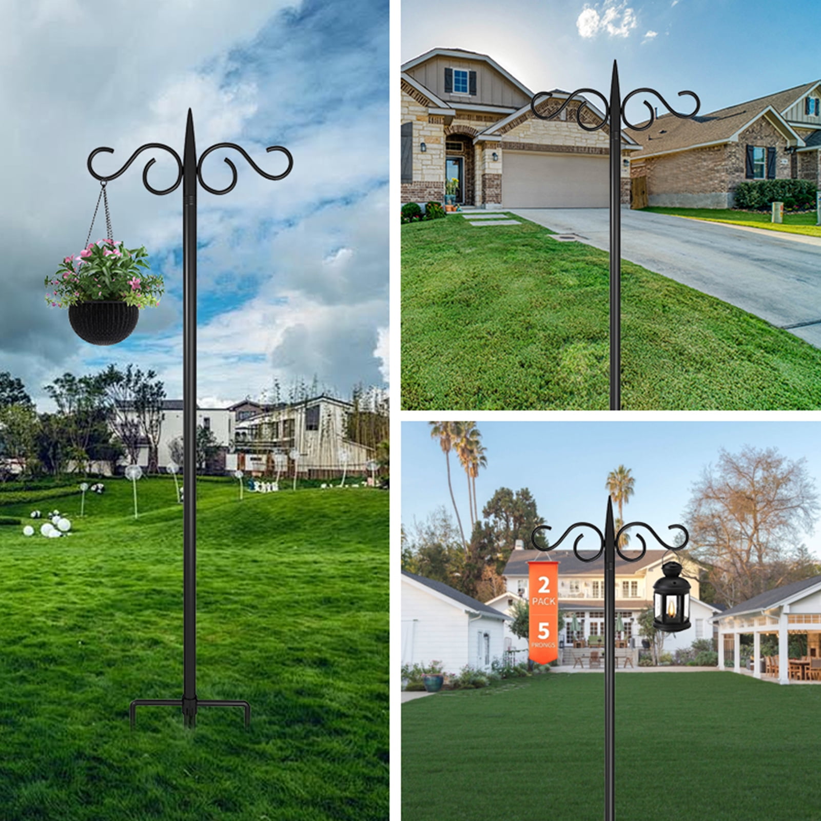 Shepherd hook,In Flower Lantern Two Sided Adjustable Two Sided Feeder ...