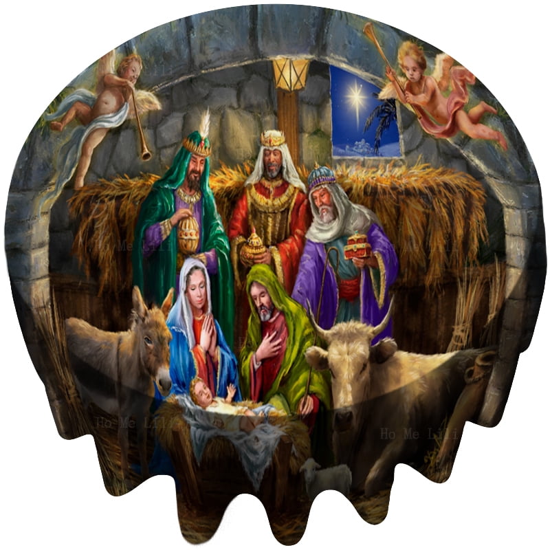 Shepherds Field Nativity Scene Angel Jesus Last Supper Stained Glass ...