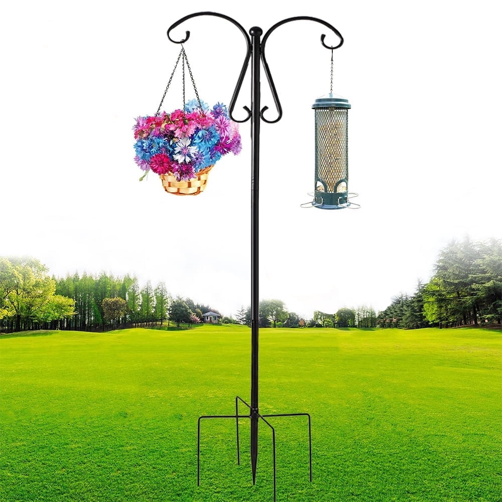 Shepherds Hooks for Outdoor, 92 Inch Heavy Duty Bird Feeder Pole with 5 ...