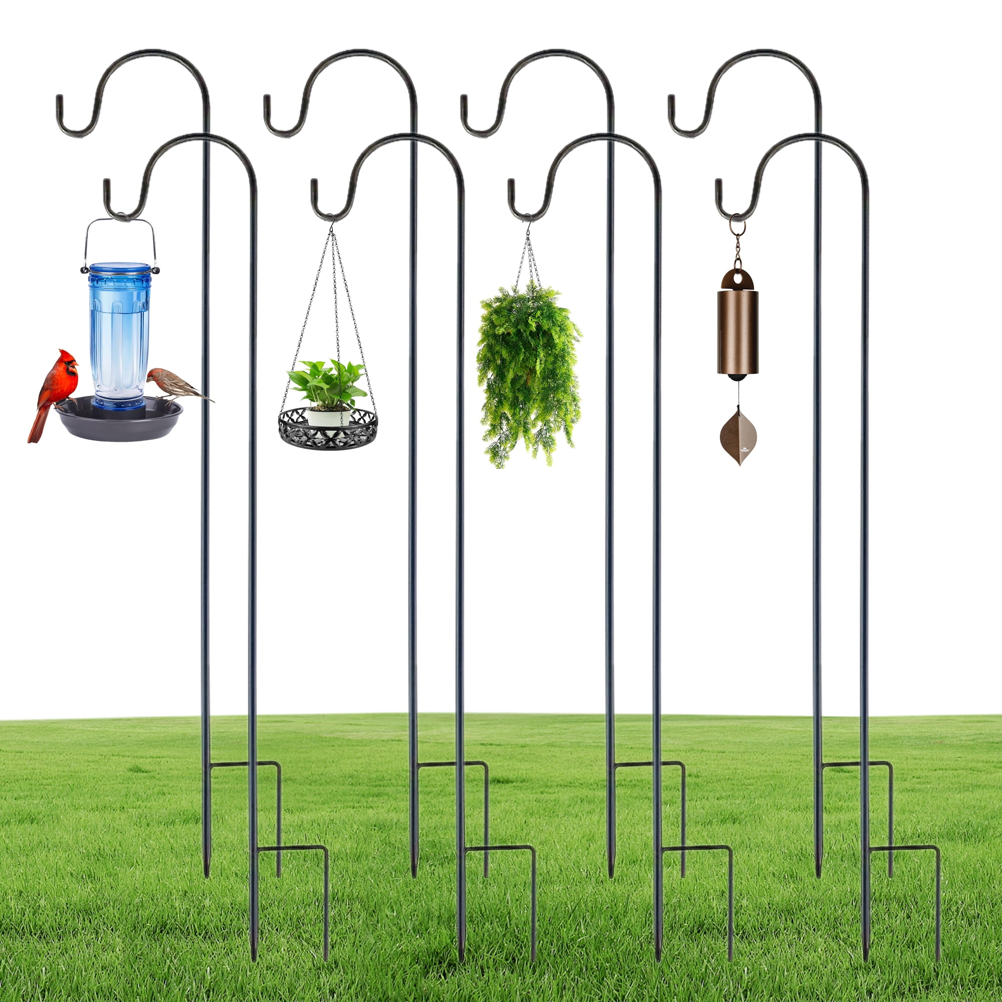 Shepherds Hooks for Outdoor - Set of 8 Extendable 30-Inch Garden ...