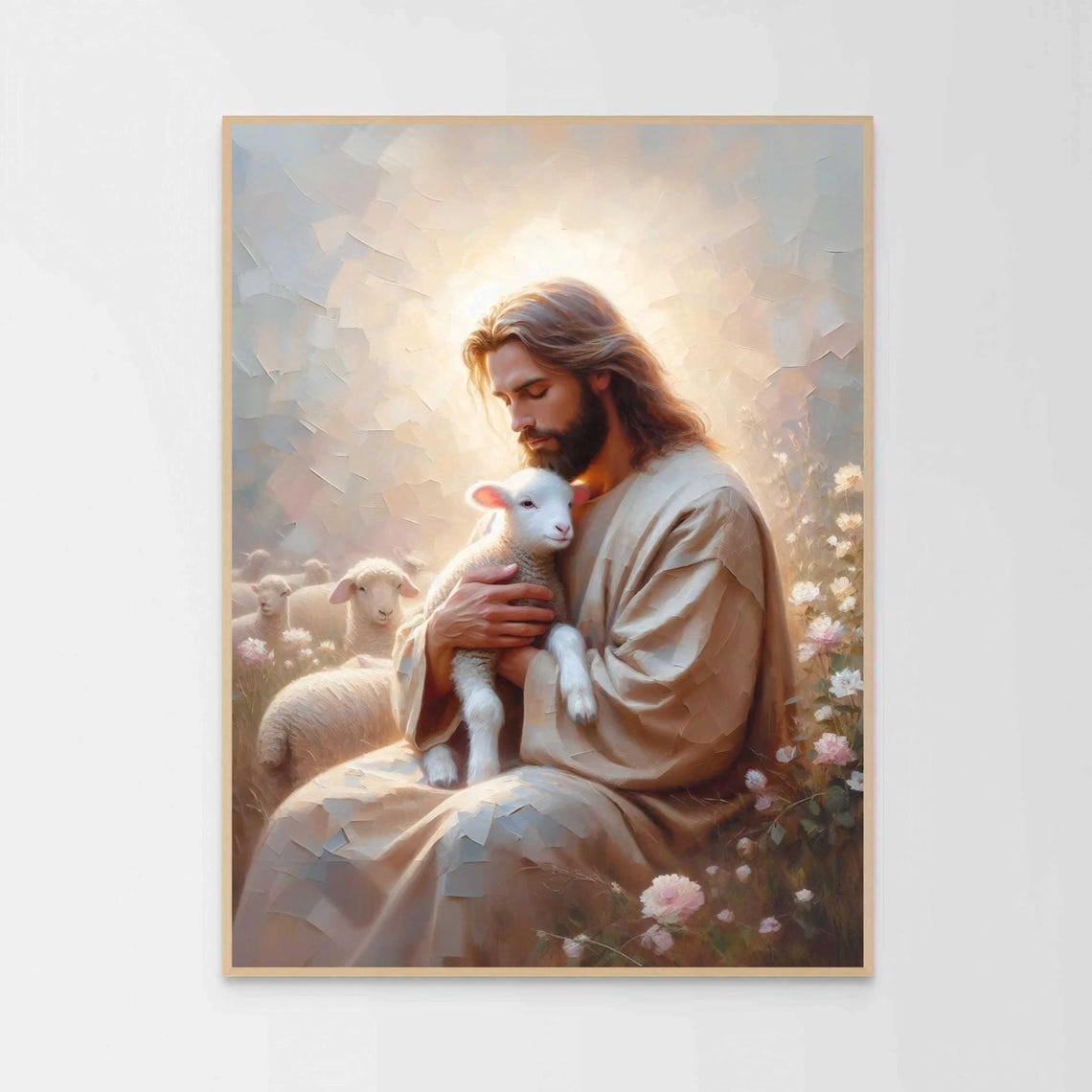 Shepherds Love Jesus and the Lamb Christian Wall Art, Unframed Paper ...