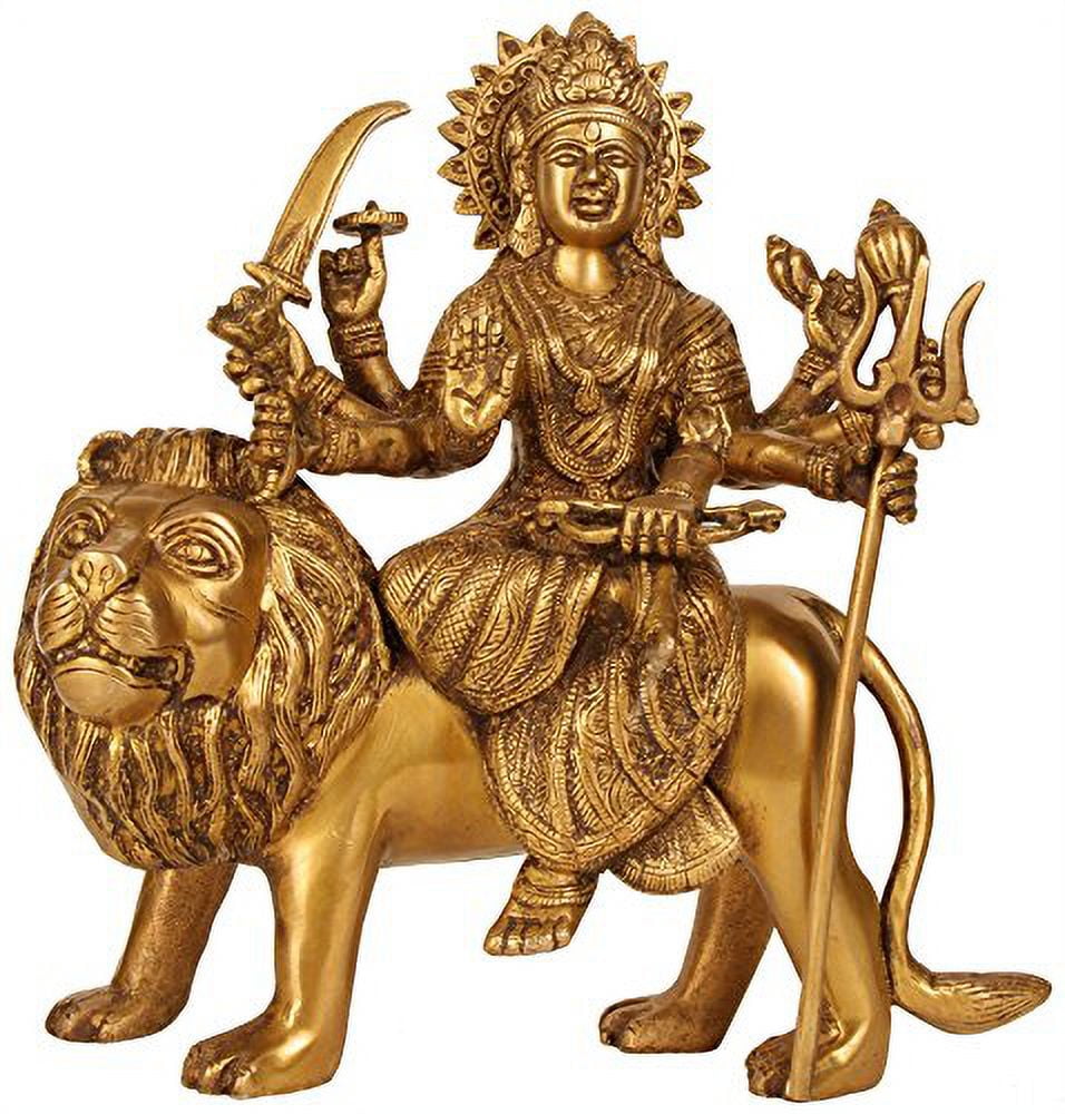 Sheran-Wali MATA Durga - Brass Statue - Walmart.com