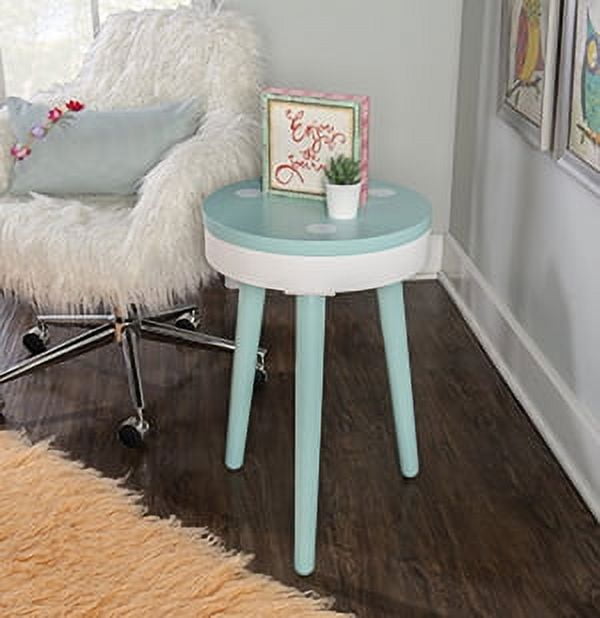 Sherbert Kid's Side Table with Storage, White and Blue - Walmart.com