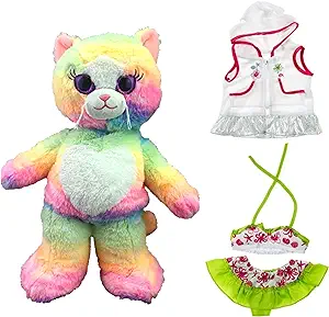 Sherbet Kitty Plush Toy with Swimsuit & Coverup Dress-Up - Adorable ...