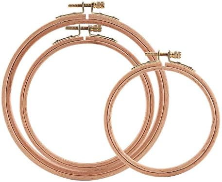 Sherbo 3 Pieces Beech Wood Embroidery Hoops Set by 4 Inch to 6 Inch ...