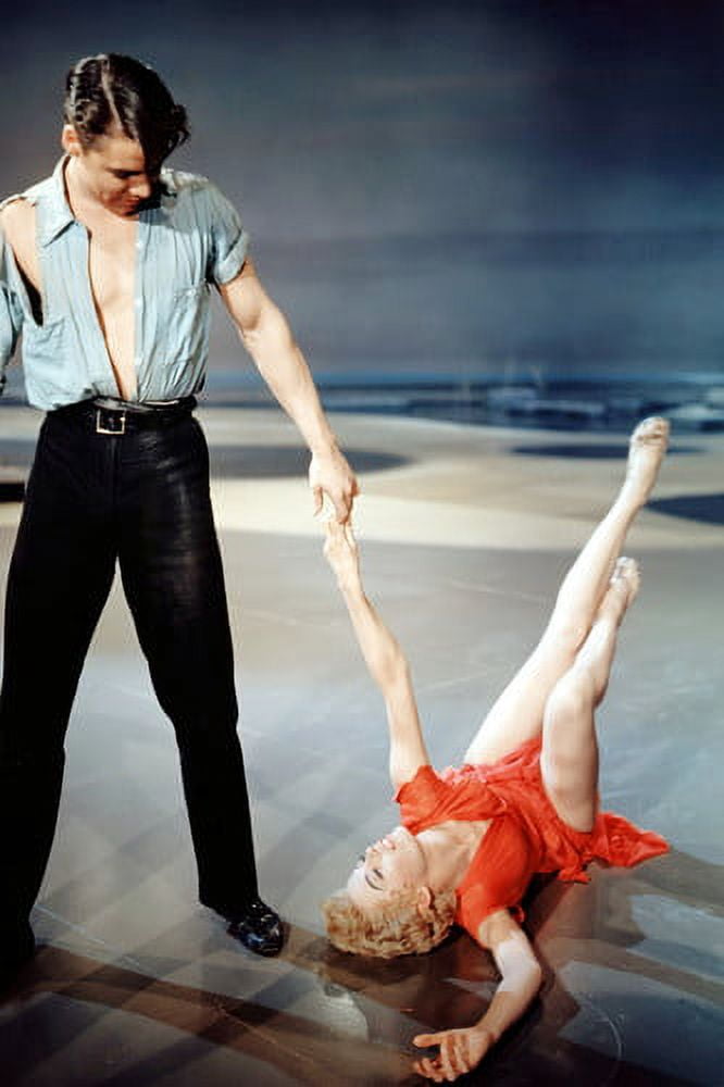 Sheree North sexy lying on ground in red short dress during dance ...