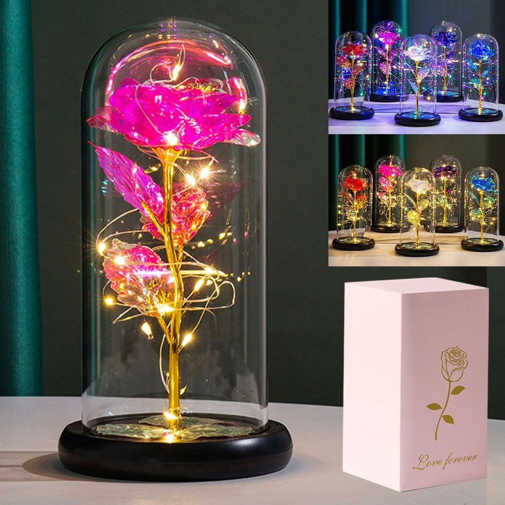 Sherem Art Eternal Rose, Sherum Eternal Rose, Fanyil Rose in Glass Dome ...