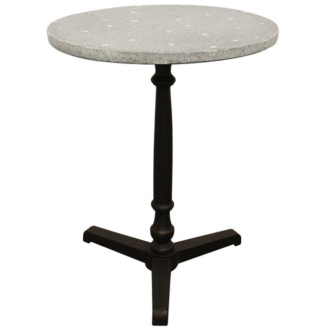 Sheridan Lynn 24" Round Bistro Table with Stone Top on Cast Iron Base ...