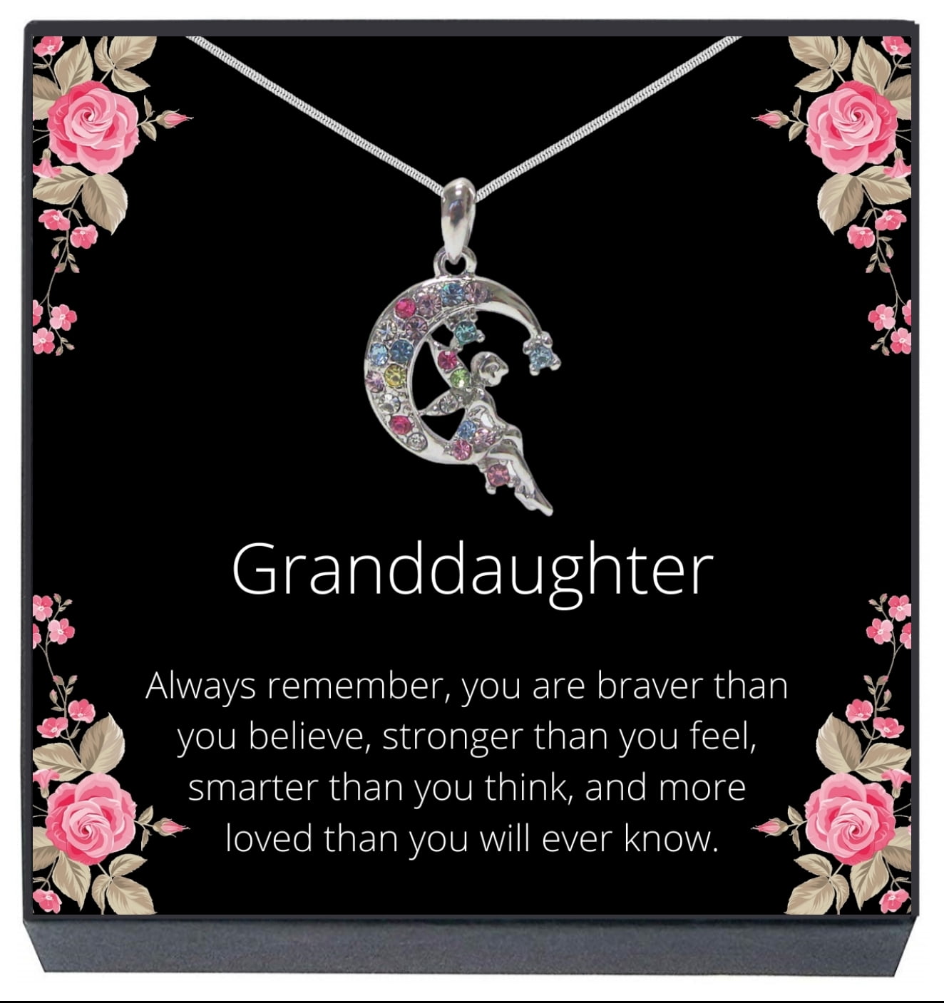 SheridanStar Granddaughter Multi Color Moon Fairy Pendant Necklace ...