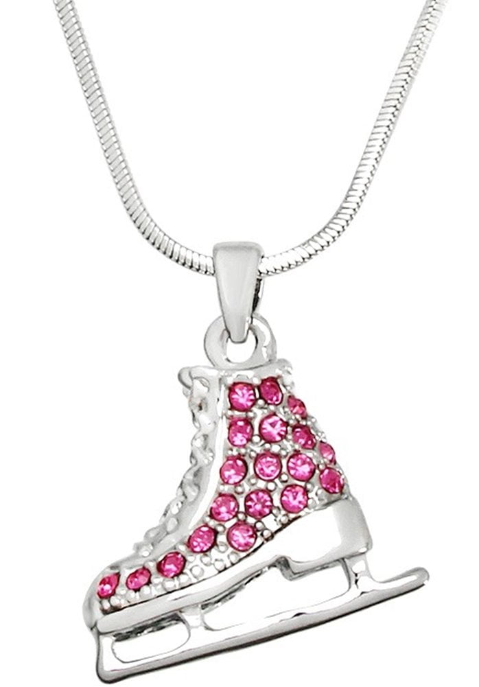 SheridanStar Silver Tone 3D Ice Skate Figure Skater Crystal Reversible ...