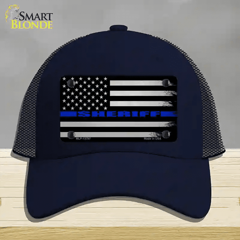 Sheriff Blue Flag Novelty License Plate Hat Tag Mesh Navy - Walmart.com