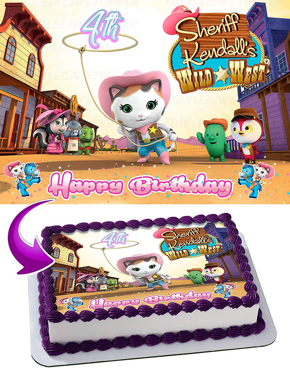 Sheriff Callie Wild West Disney Edible Cake Image Topper Personalized ...