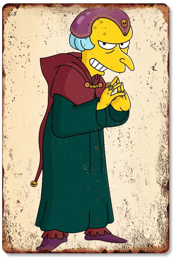 Sheriff Clancy Wiggum Drinking Metal Tin Sign The Simpsons Cartoon ...