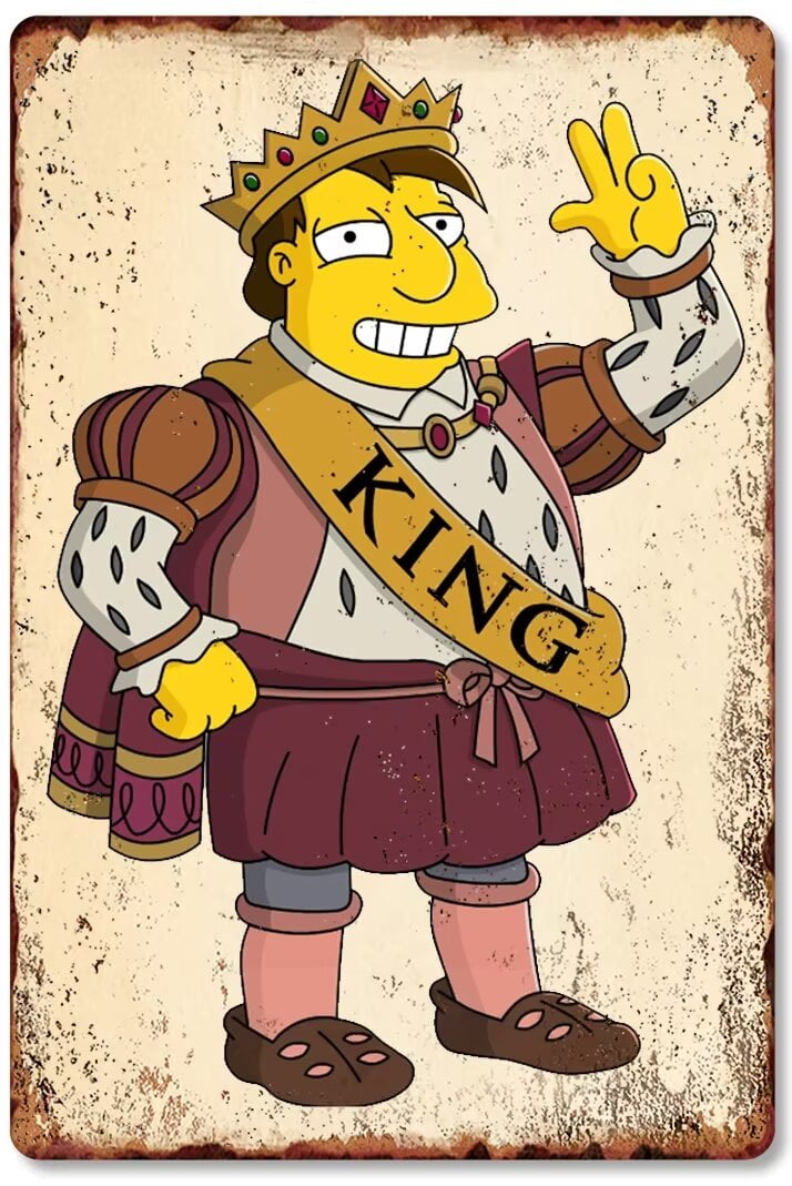 Sheriff Clancy Wiggum Tin Sign The Simpsons Cartoon Retro Plaque Wall ...