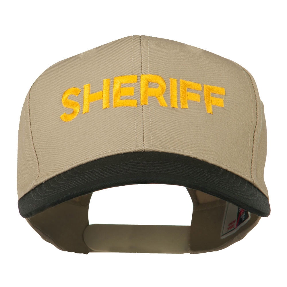 Sheriff Embroidered Cotton Twill Cap - Black Khaki OSFM - Walmart.com