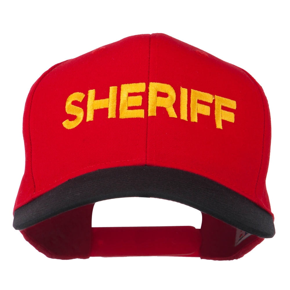 Sheriff Embroidered Cotton Twill Cap - Black Red OSFM - Walmart.com