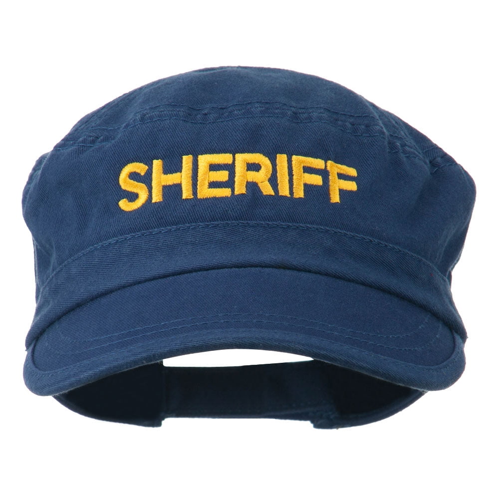 Sheriff Embroidered Enzyme Army Cap - Navy OSFM - Walmart.com