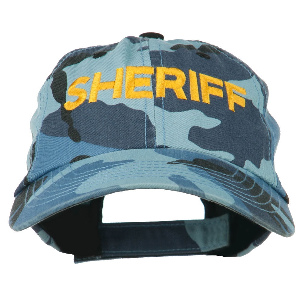 Sheriff Embroidered Enzyme Washed Camo Cap - Sky OSFM - Walmart.com