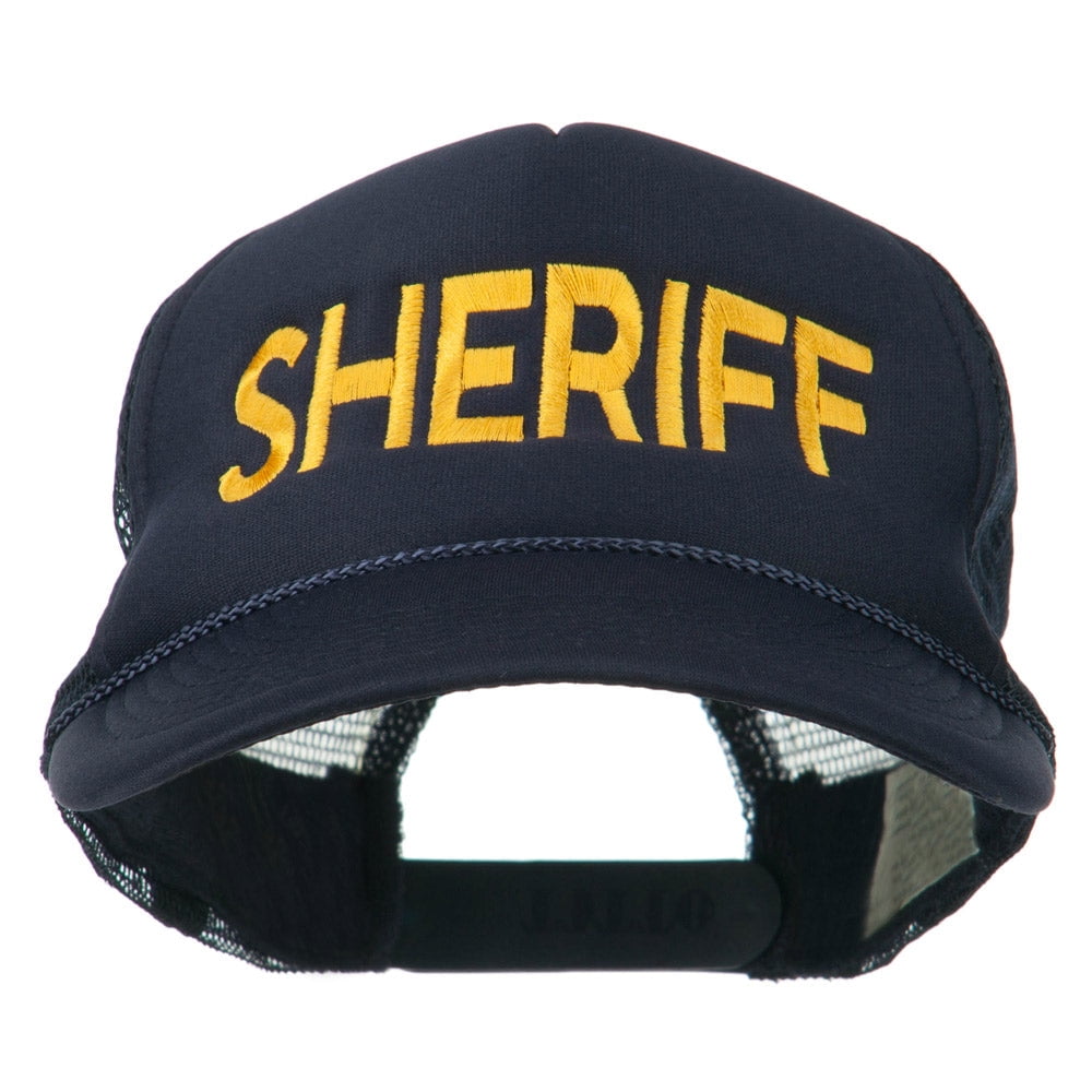 Sheriff Embroidered Foam Front Mesh Back Cap - Navy OSFM - Walmart.com