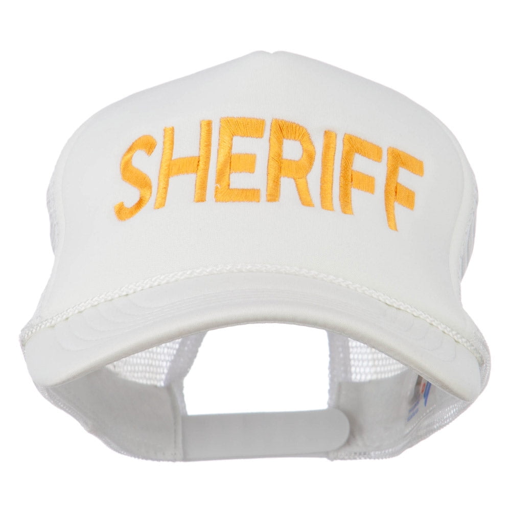 Sheriff Embroidered Foam Front Mesh Back Cap - White OSFM - Walmart.com