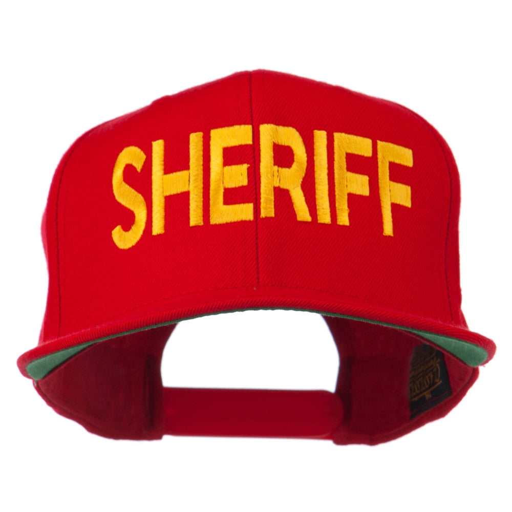 Sheriff Embroidered Snapback Cap - Red OSFM - Walmart.com