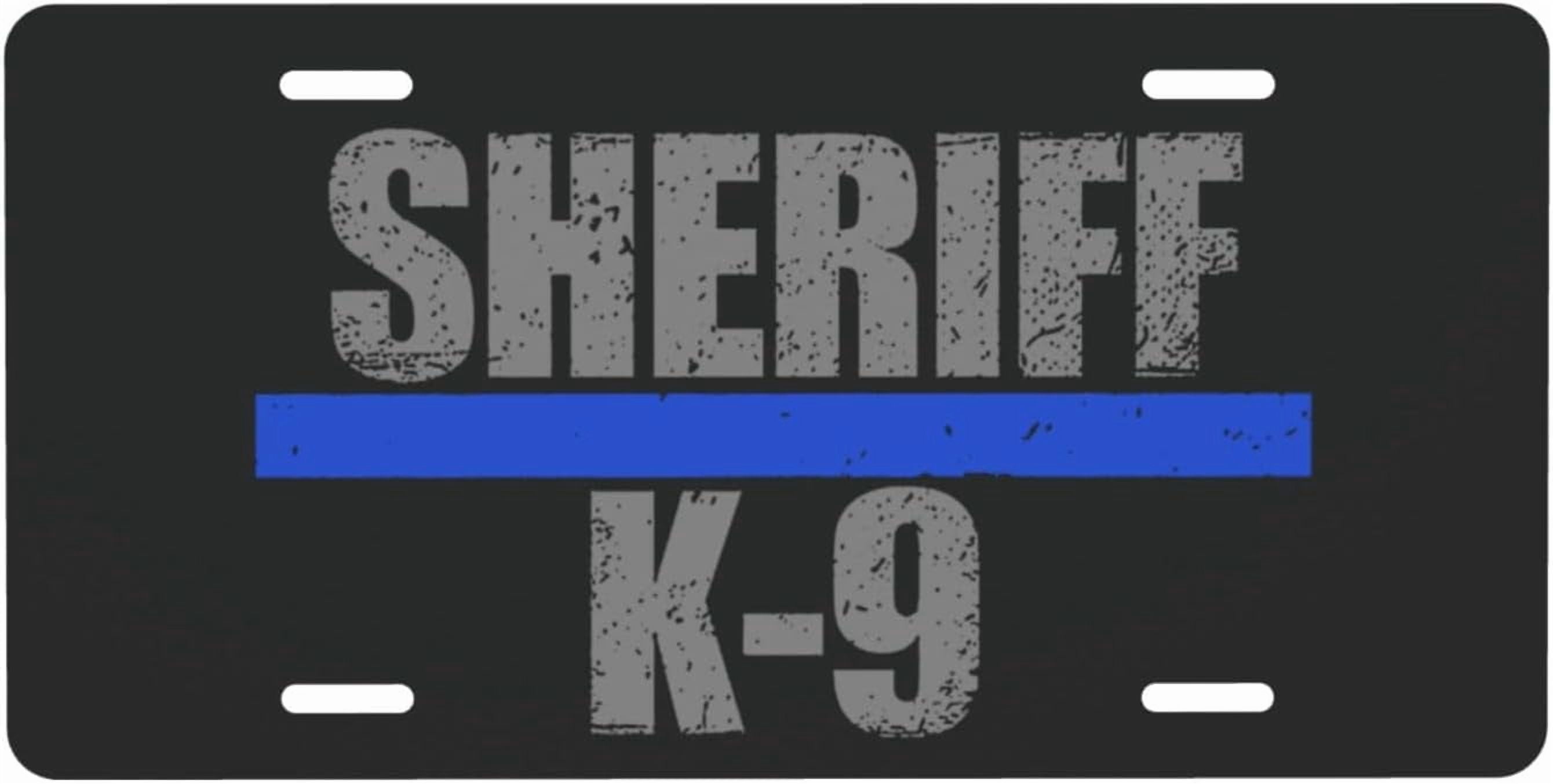 Sheriff K-9 Thin Blue Line License Plate Decoration Car Front License ...