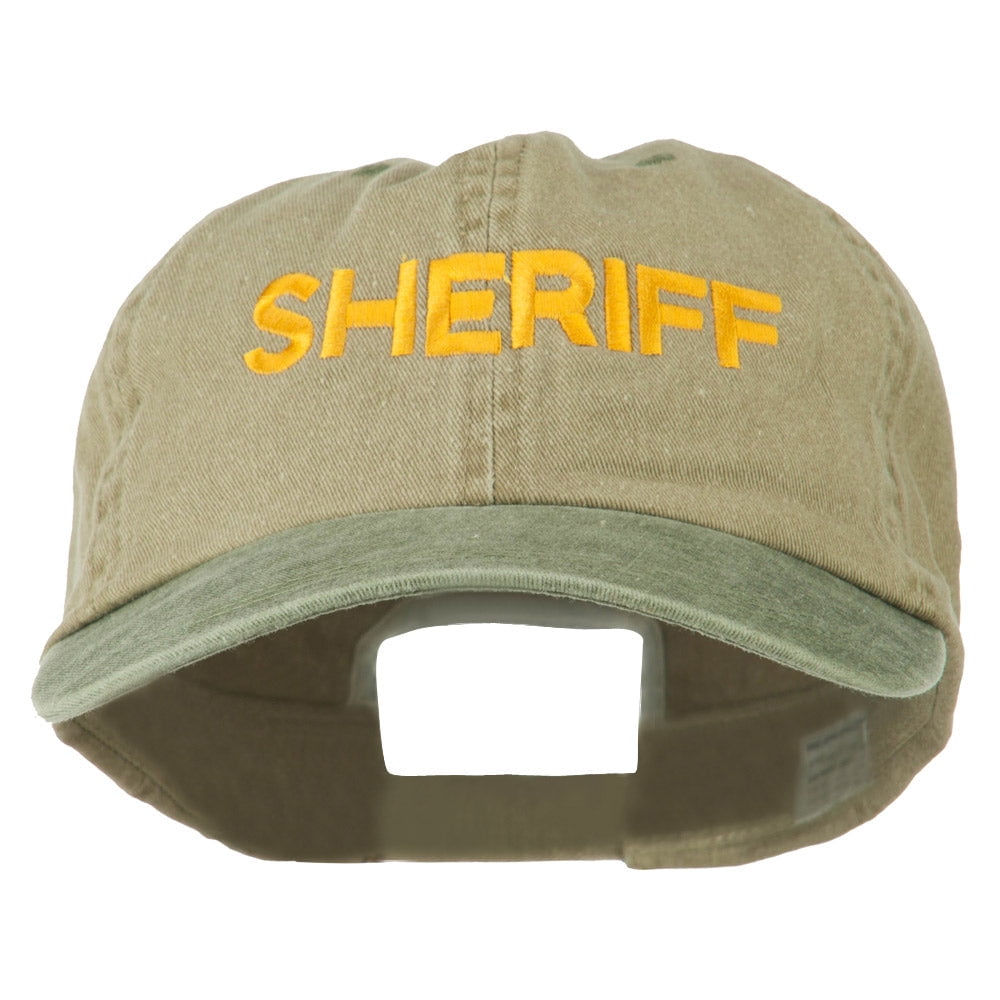 Sheriff Letter Embroidered Big Size Washed Cap - Khaki Olive XL-3XL ...