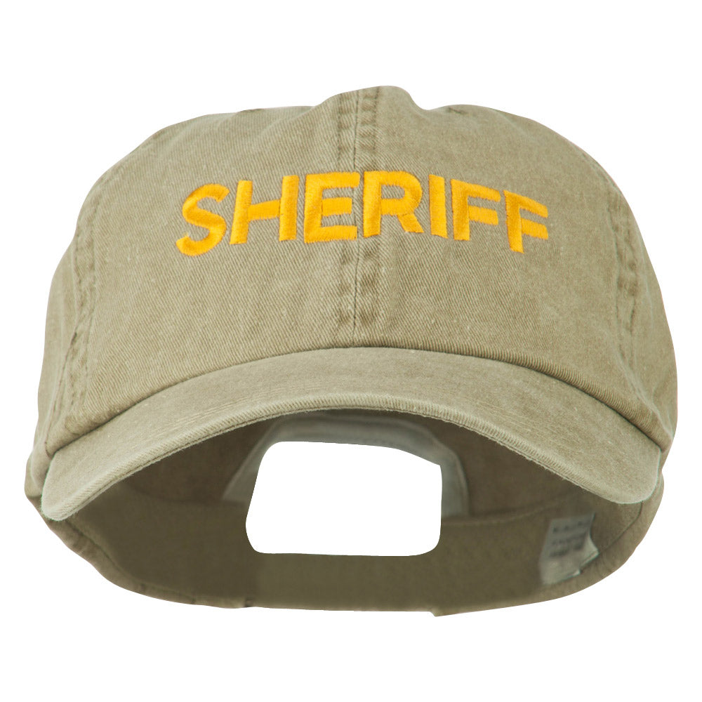 Sheriff Letter Embroidered Big Size Washed Cap - Khaki XL-3XL - Walmart.com