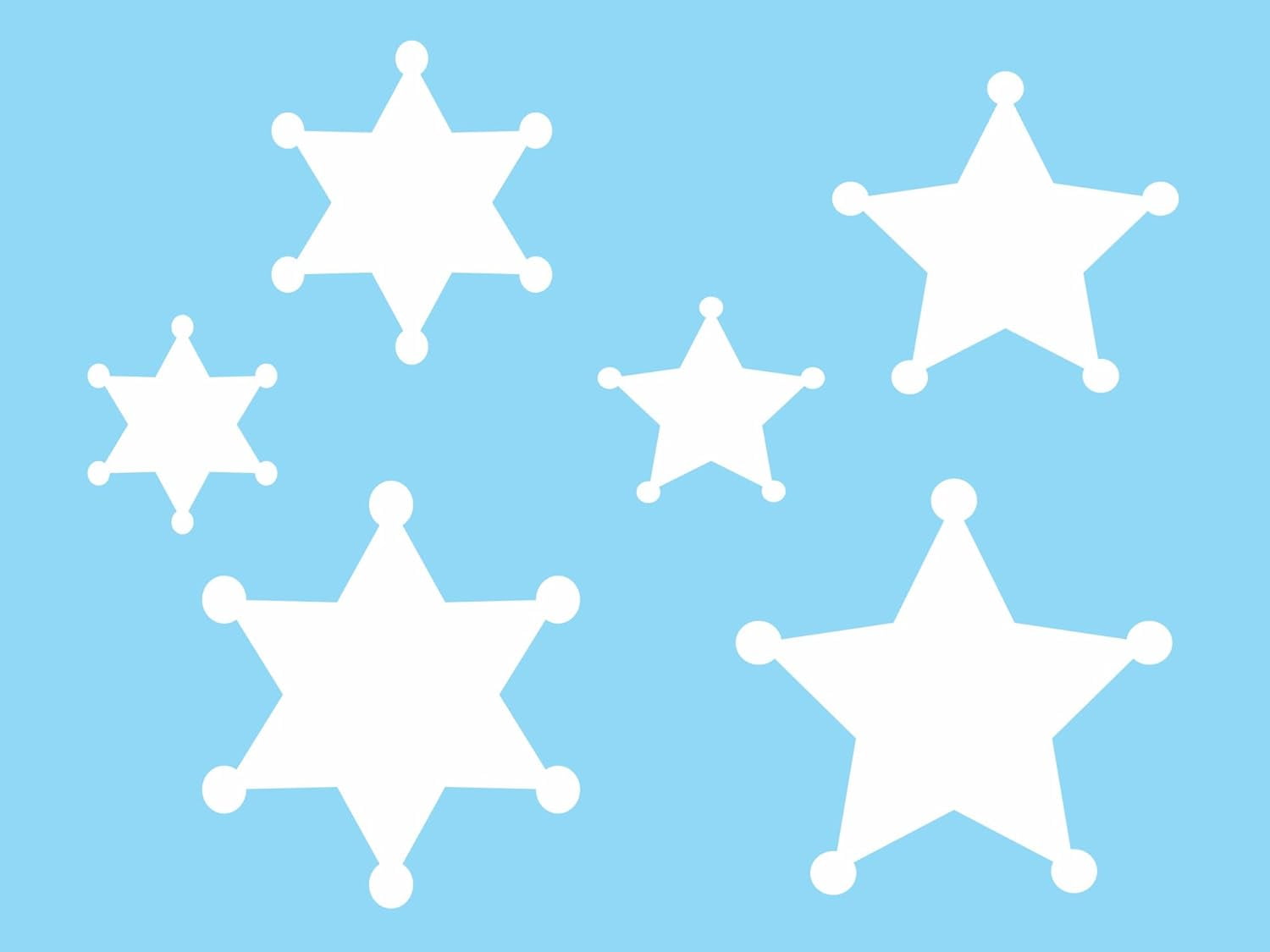 Sheriff Police Badge Stencil Template (6) Shapes 5 and 6 point Stars ...