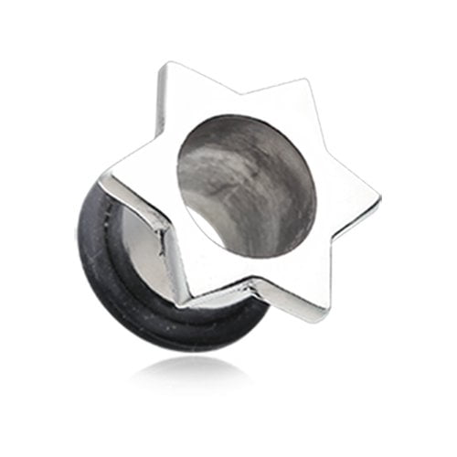 Sheriff Star Single Flared Ear Gauge Tunnel Plug - Walmart.com