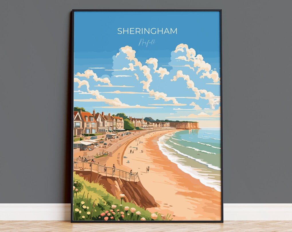 Sheringham Beach Travel Print, Travel Poster Of Sheringham , Norfolk ...