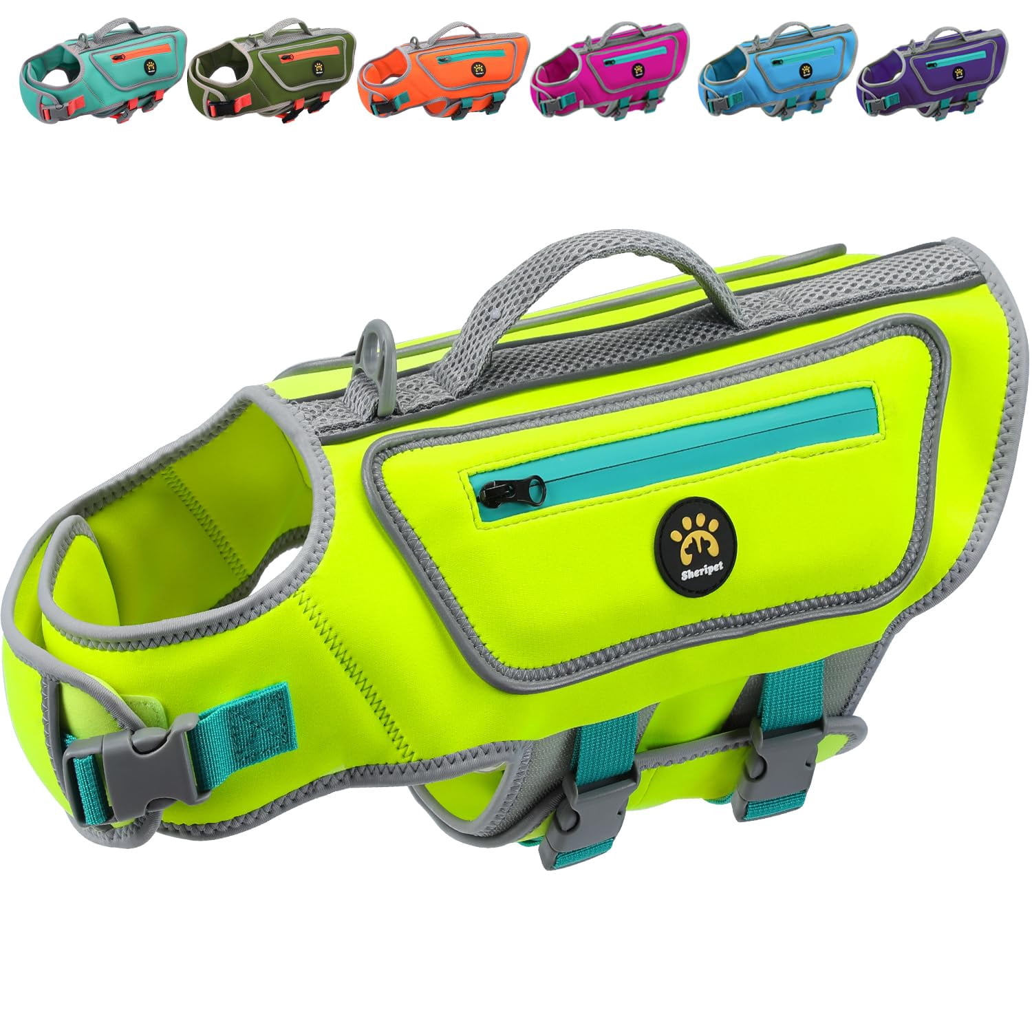 Sheripet High Buoyancy Life Jacket for Dogs, Dog Life Vest for Swimming ...
