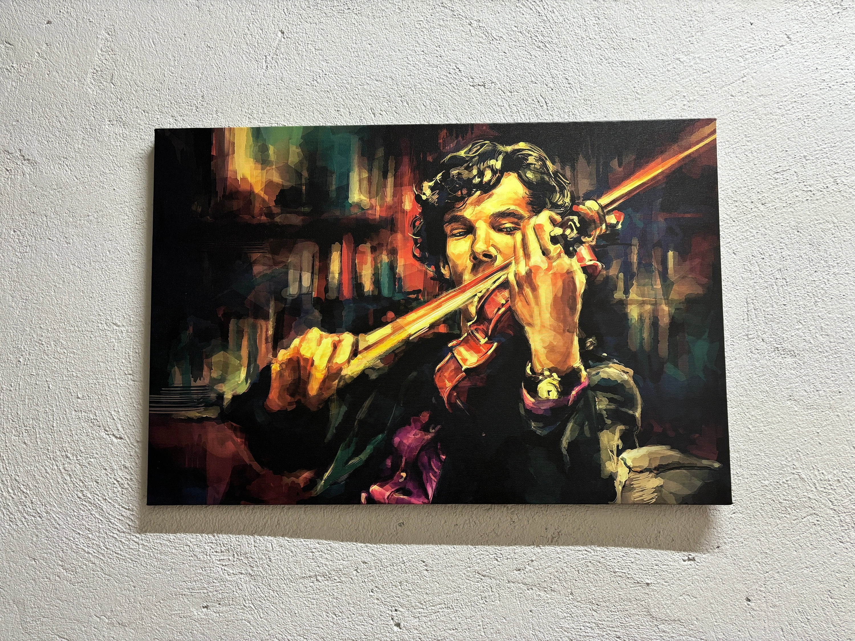 Sherlock Holmes Poster, Violinist Art, Music Room Art Canvas, Music ...