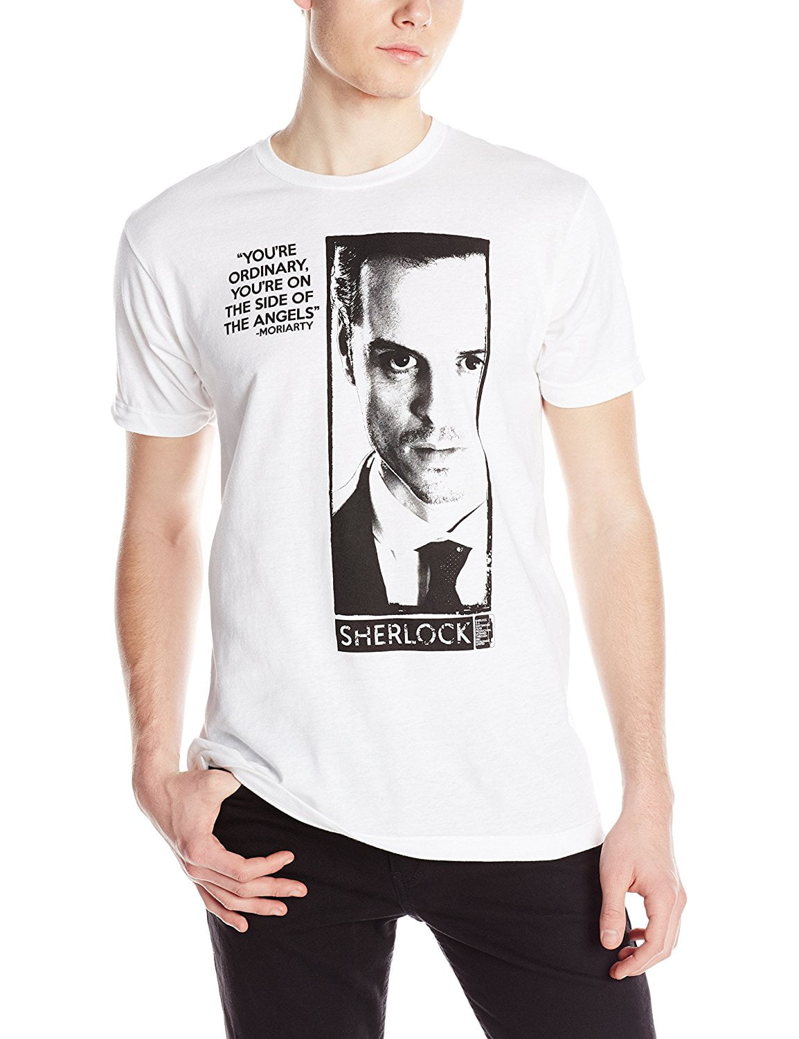 Sherlock Mens T-Shirt - Face Image May Be on the Side of Angles But ...