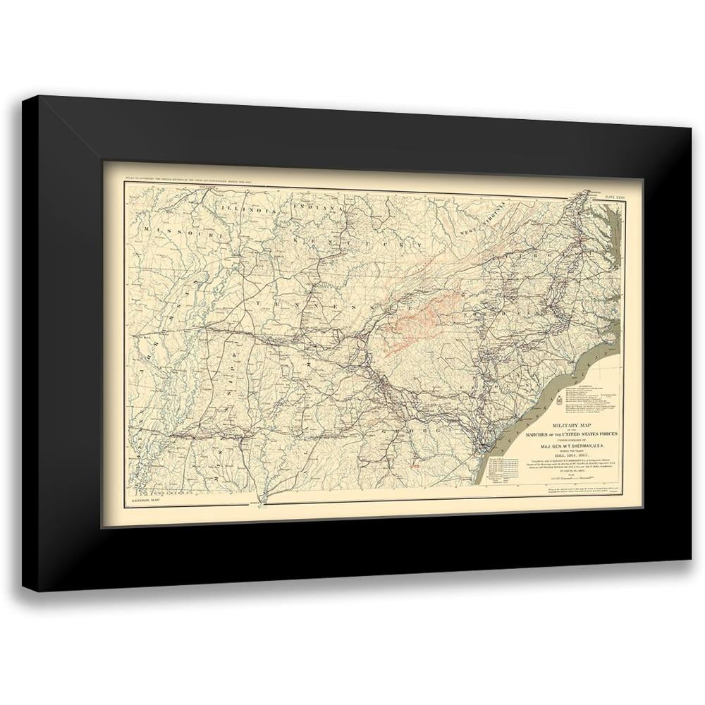 Sherman 14x10 Black Modern Framed Museum Art Print Titled - Marches of ...