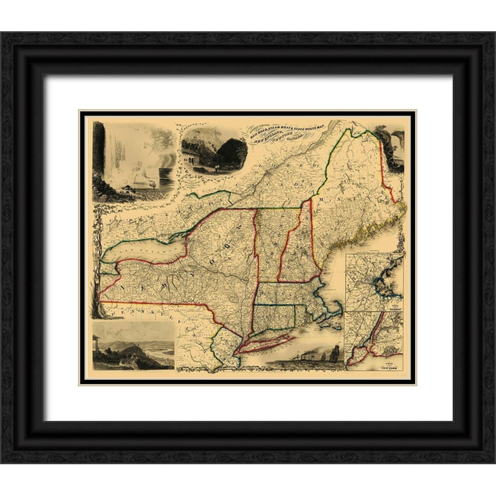 Sherman 24x20 Black Ornate Wood Framed with Double Matting Museum Art ...