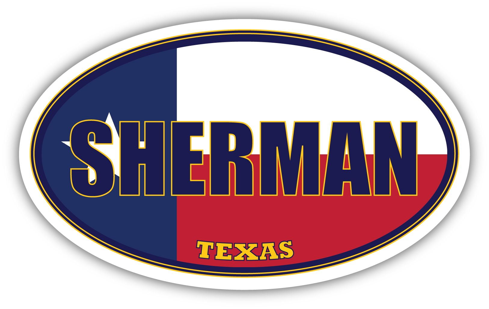 Sherman City Texas State Flag | TX Flag Grayson County Oval State ...
