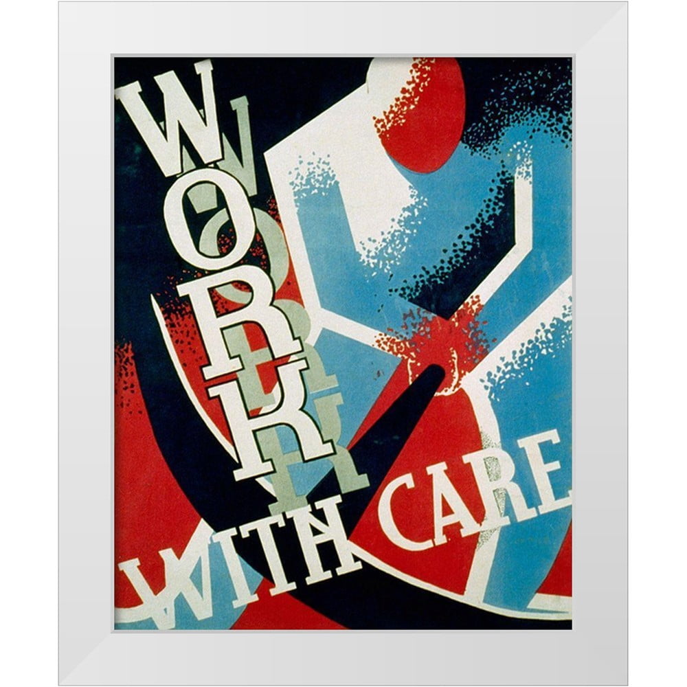 Sherman, Nathan 20x24 White Modern Wood Framed Museum Art Print Titled - Work with care ...