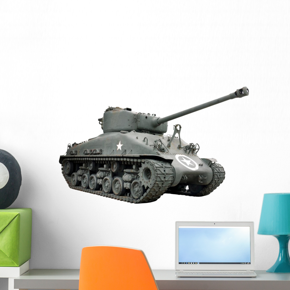 Sherman Tank Wall Decal by Wallmonkeys Peel and Stick Graphic (24 in W ...