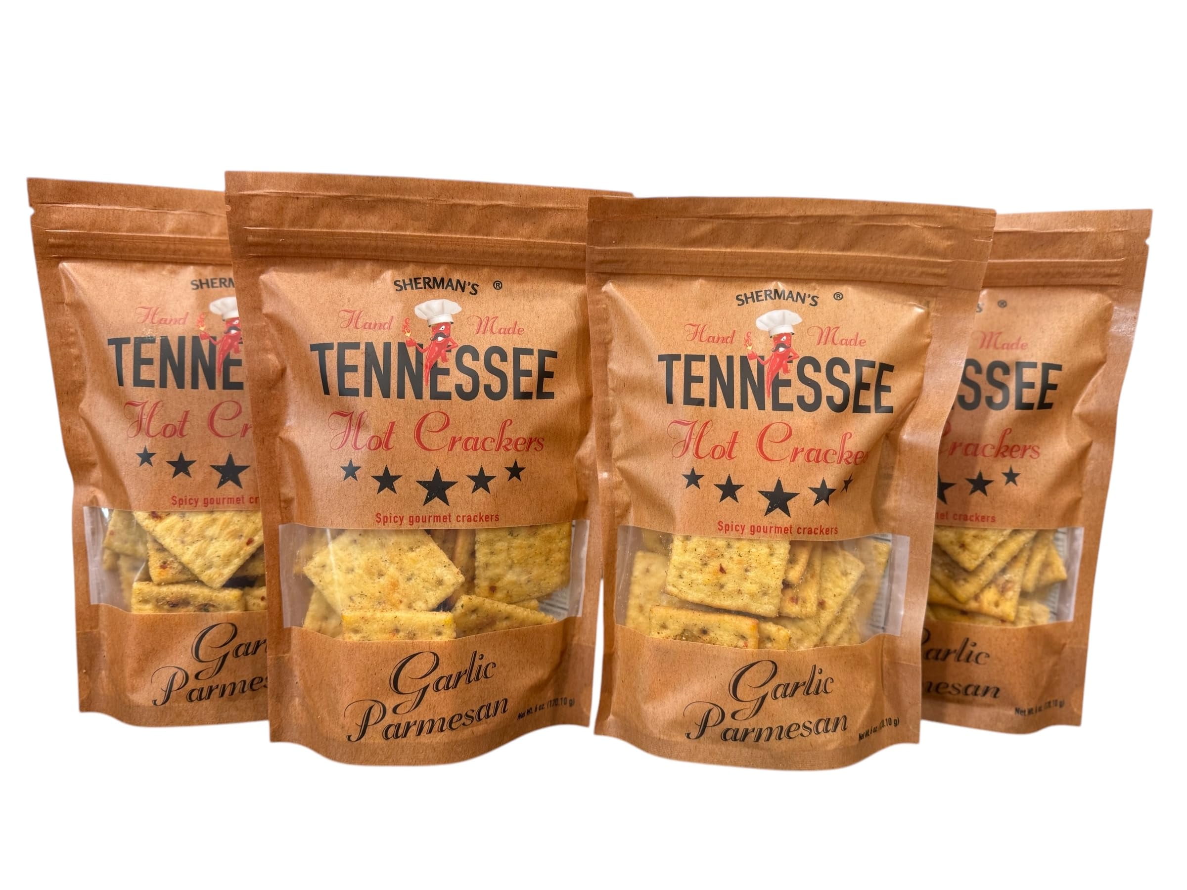 Sherman's Tennessee Hot Crackers, MZF22 Garlic Parmesan. 4 pack. (6oz ...