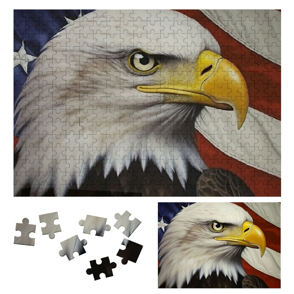 Sheronv Bald Eagle Flag American Symbolism Wooden Jigsaw Puzzle ...