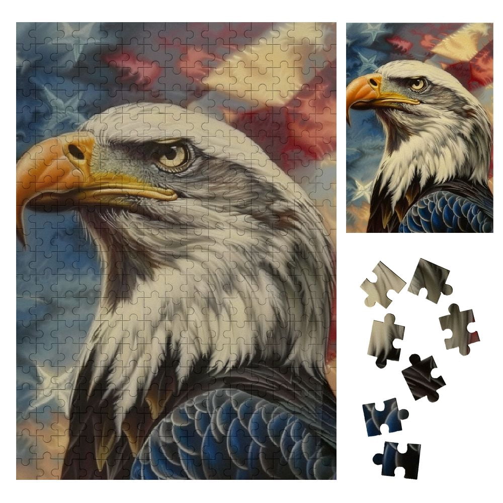 Sheronv Bald Eagle Flag Sky Wooden Jigsaw Puzzle Vertical Style Leisure ...